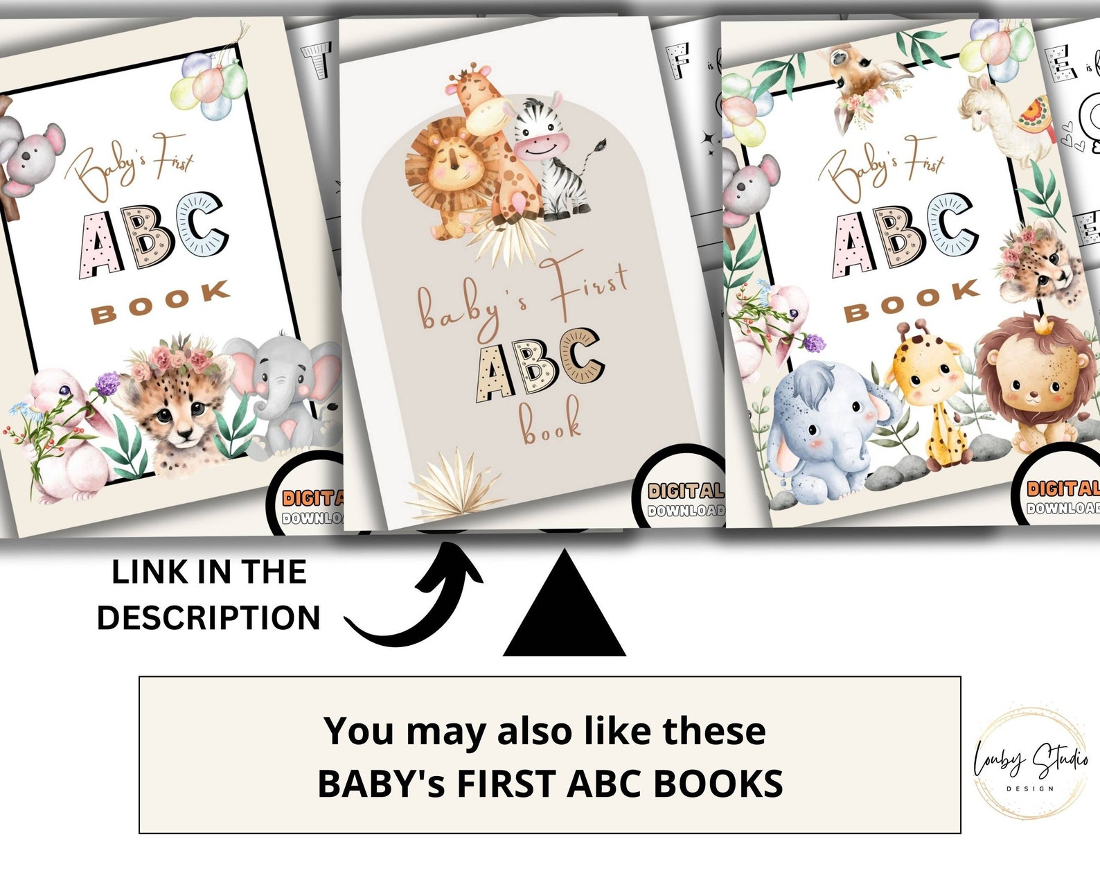 Baby Alphabet Book, Printable Baby Shower Abc Book, Animal Alphabet ...