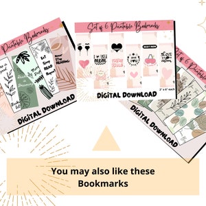 Printable Bookmarks for Women, Digital Book Mark, Printable Book Marks ...