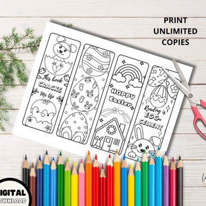 Printable Easter Coloring Bookmarks, Cute Easter Chick Eggs Coloring ...