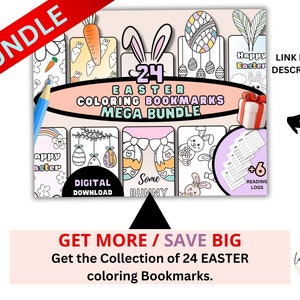 Easter Coloring Bookmarks BUNDLE, Printable Easter Eggs Coloring Pages ...