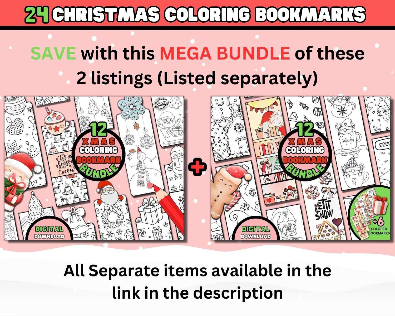 Printable Christmas Bookmarks BUNDLE, Kids Christmas Gnome Coloring ...