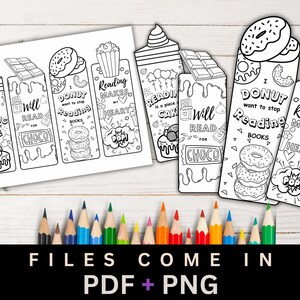 Coloring Bookmarks Printables for Kids BUNDLE, Animals and Dessert ...