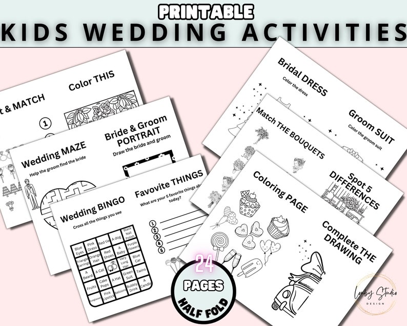 Kids Wedding Coloring Pages, Kid Activity Kit Wedding, Kids Coloring ...