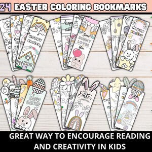 Easter Coloring Bookmarks Pages BUNDLE, Printable Easter Eggs Coloring ...