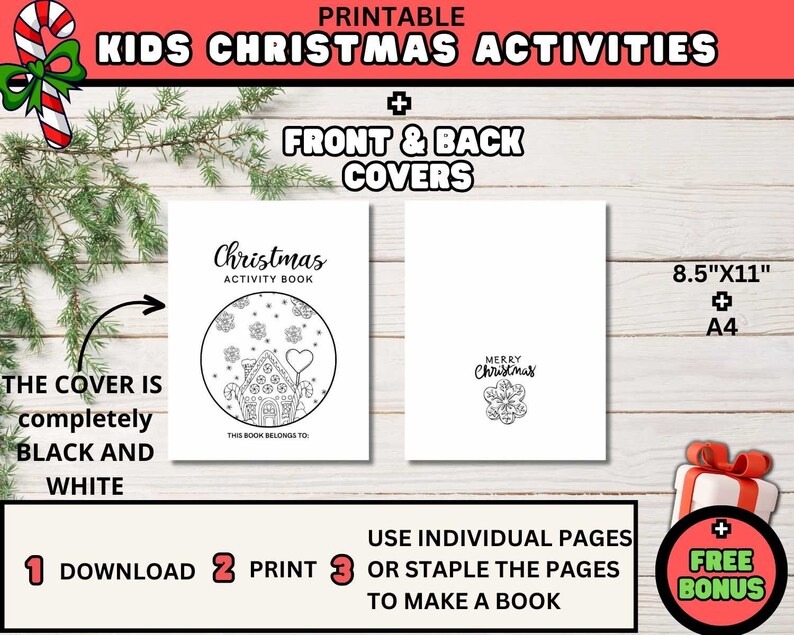 Printable Christmas Activities for Kids, Christmas Activity Book, Xmas ...
