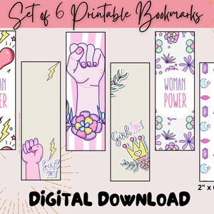 Printable Bookmarks for Women, Digital Book Mark, Printable Book Marks ...
