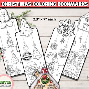 Printable Christmas Coloring Bookmarks, Kids Christmas Activity ...