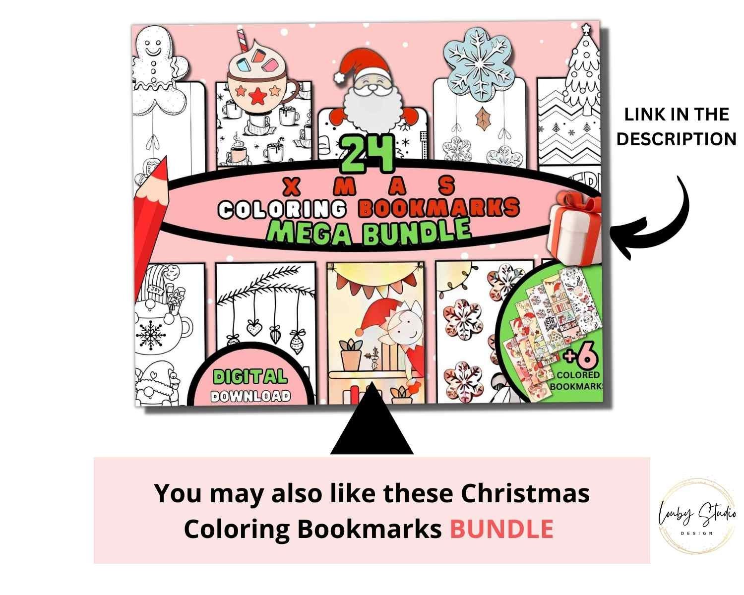 Printable Christmas Coloring Bookmarks, Kids Christmas Activity ...