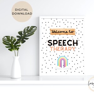 Speech Therapy Decor, Boho Speech Room Sign Poster, Speech Therapist ...