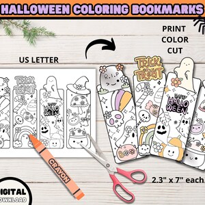 Groovy Halloween Coloring Bookmarks, Retro Halloween Coloring Page for ...