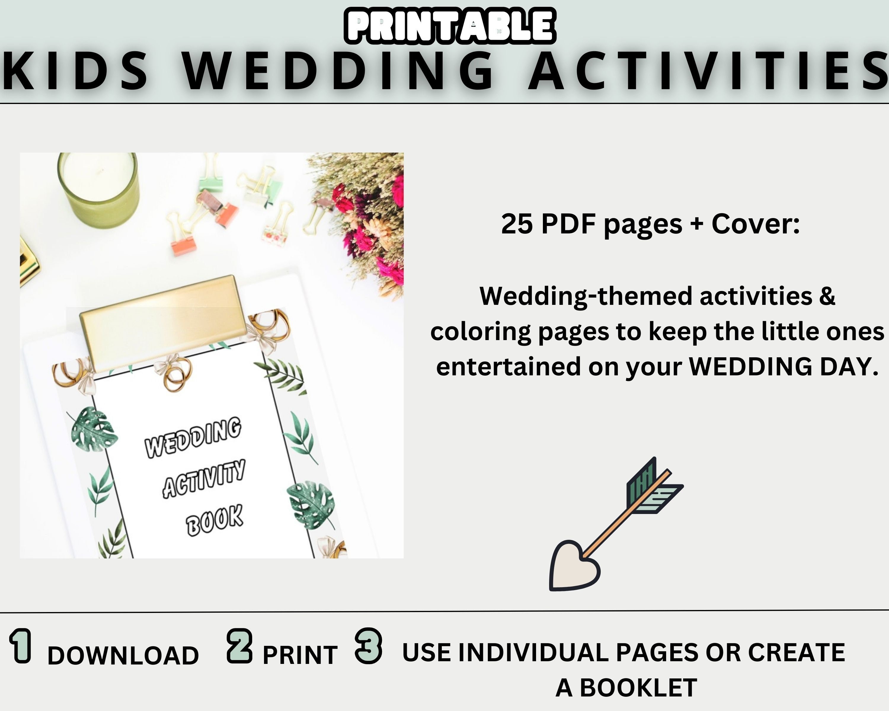 Kids Wedding Activity Book, Printable Wedding Coloring Book Pages ...