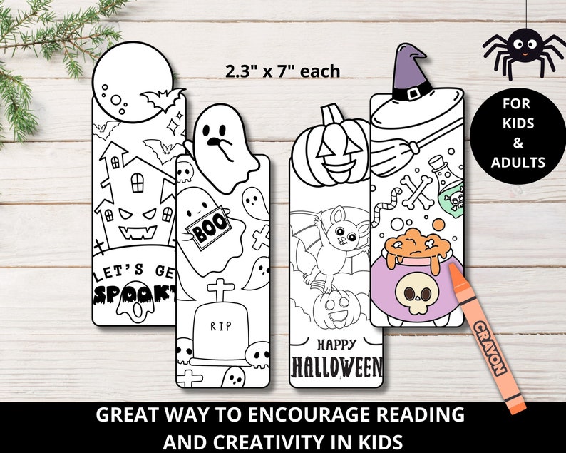 Printable Halloween Coloring Bookmarks, Halloween Coloring Page ...