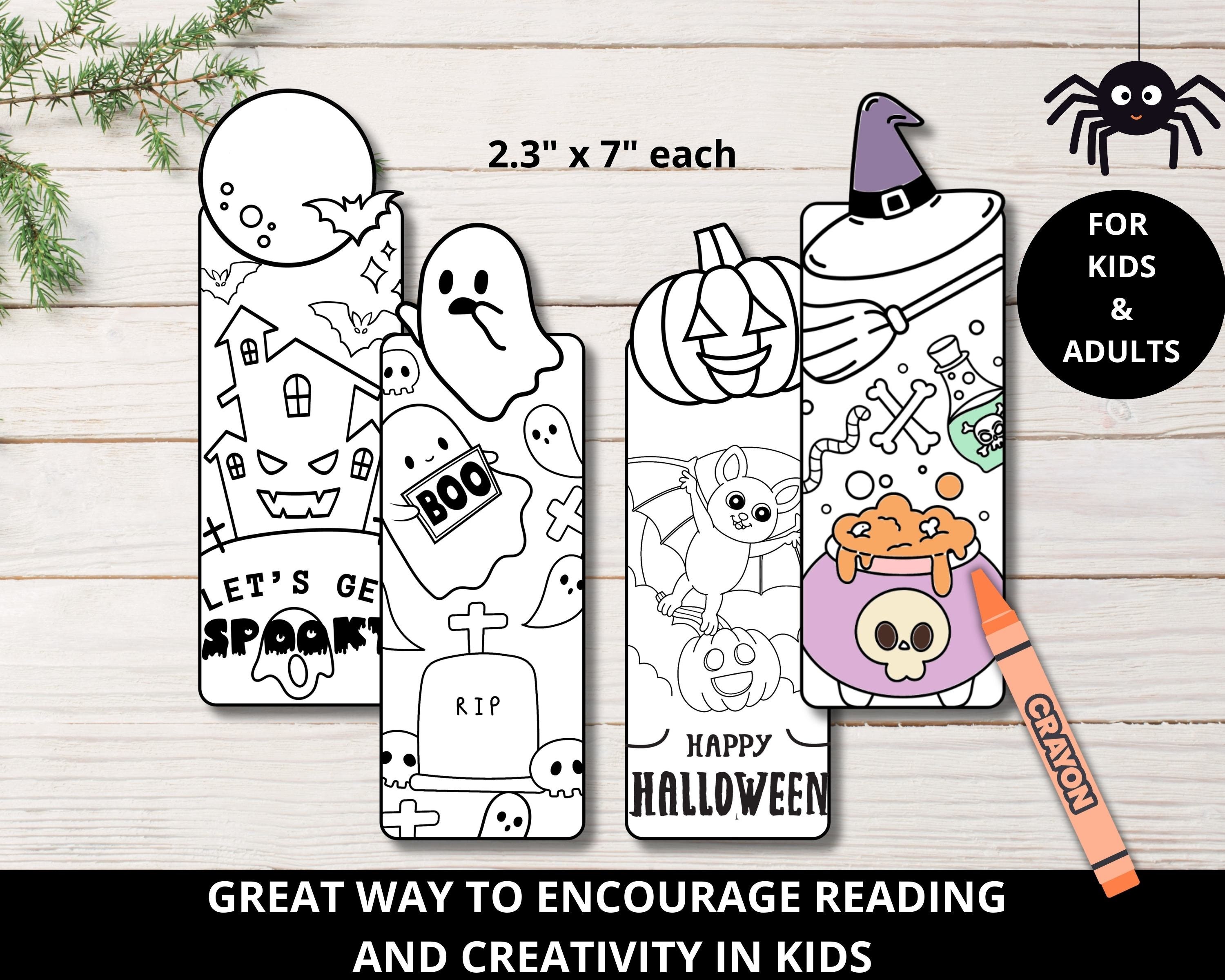 Printable Halloween Coloring Bookmarks, Halloween Coloring Page ...