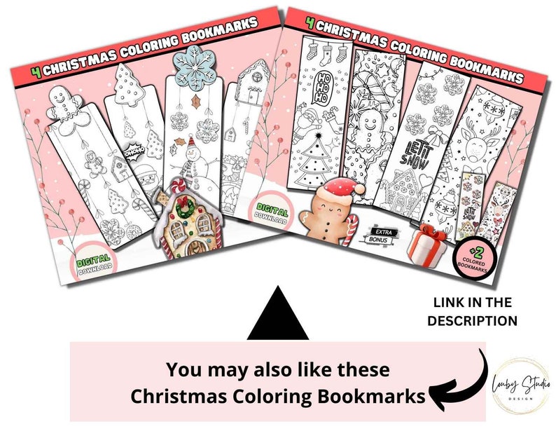 Printable Christmas Coloring Bookmarks, Kids Christmas Activity ...