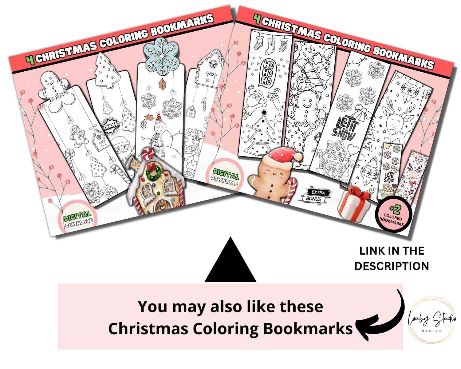 Printable Christmas Coloring Bookmarks, Kids Christmas Activity ...