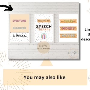 Speech Therapy Decor, Boho Speech Room Sign Poster, Speech Therapist ...