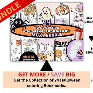 Printable Halloween Coloring Bookmarks, Boo Basket Halloween Spooky ...