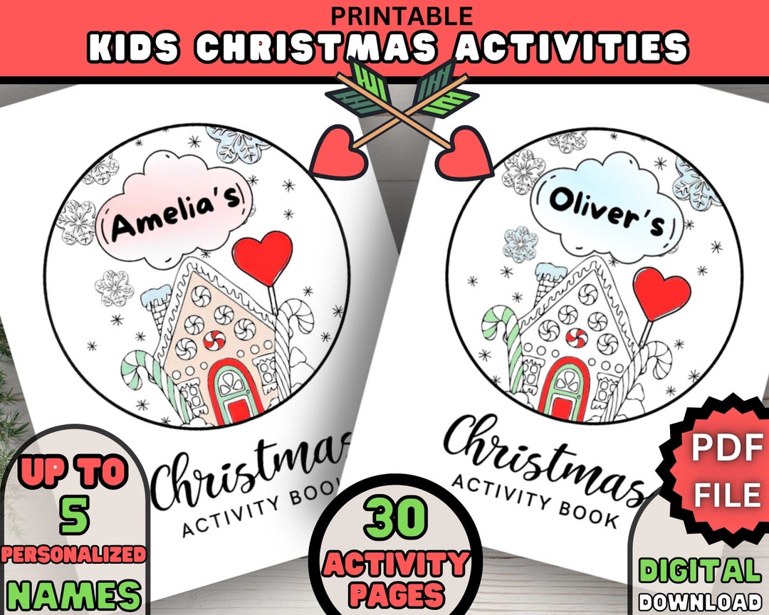 PERSONALIZED Christmas Activity Book Printable Kids Christmas ...