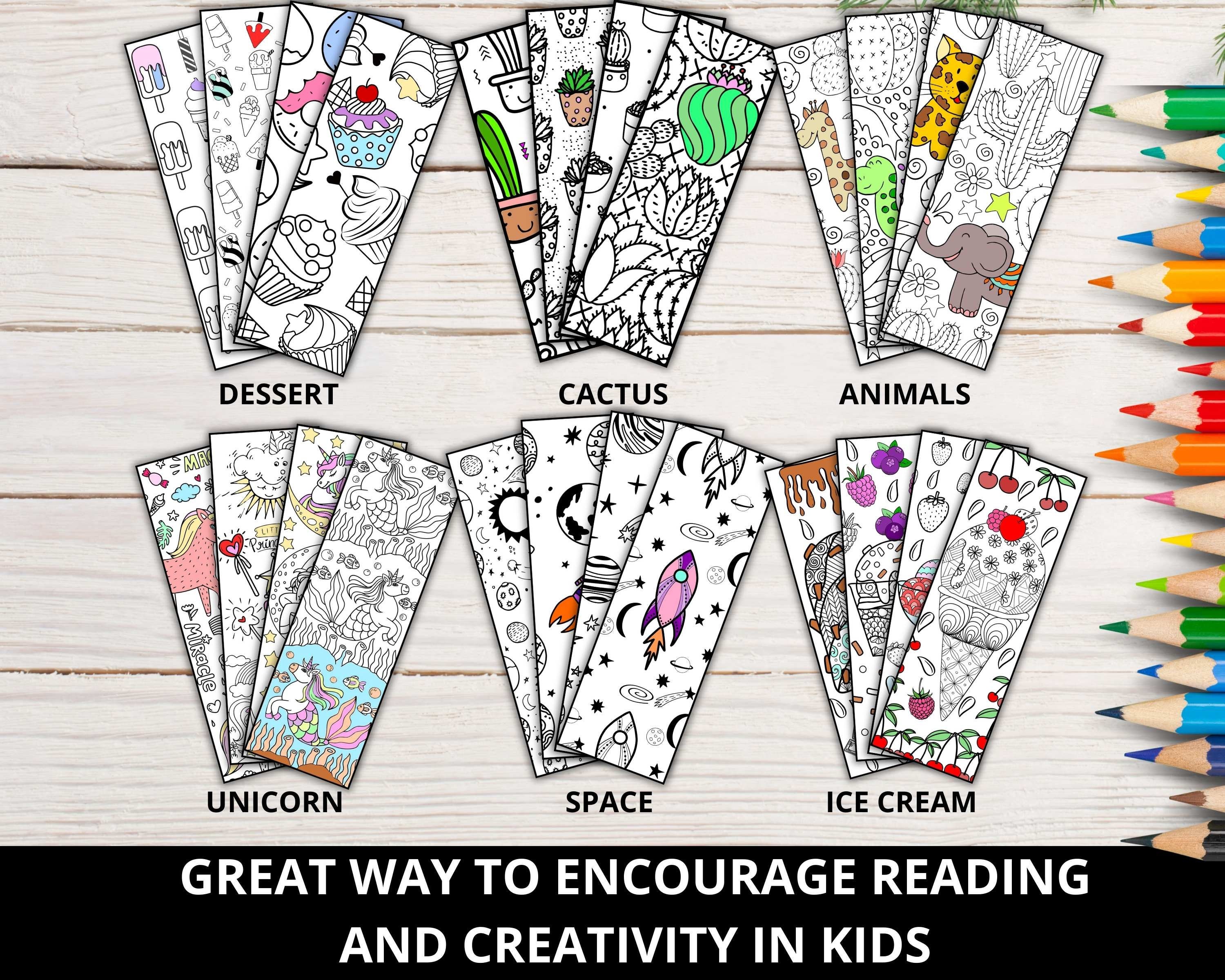 Coloring Bookmarks Printables for Kids BUNDLE, Cute Animals Book Marks ...