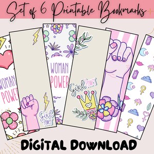 Printable Bookmarks for Women, Digital Book Mark, Printable Book Marks ...