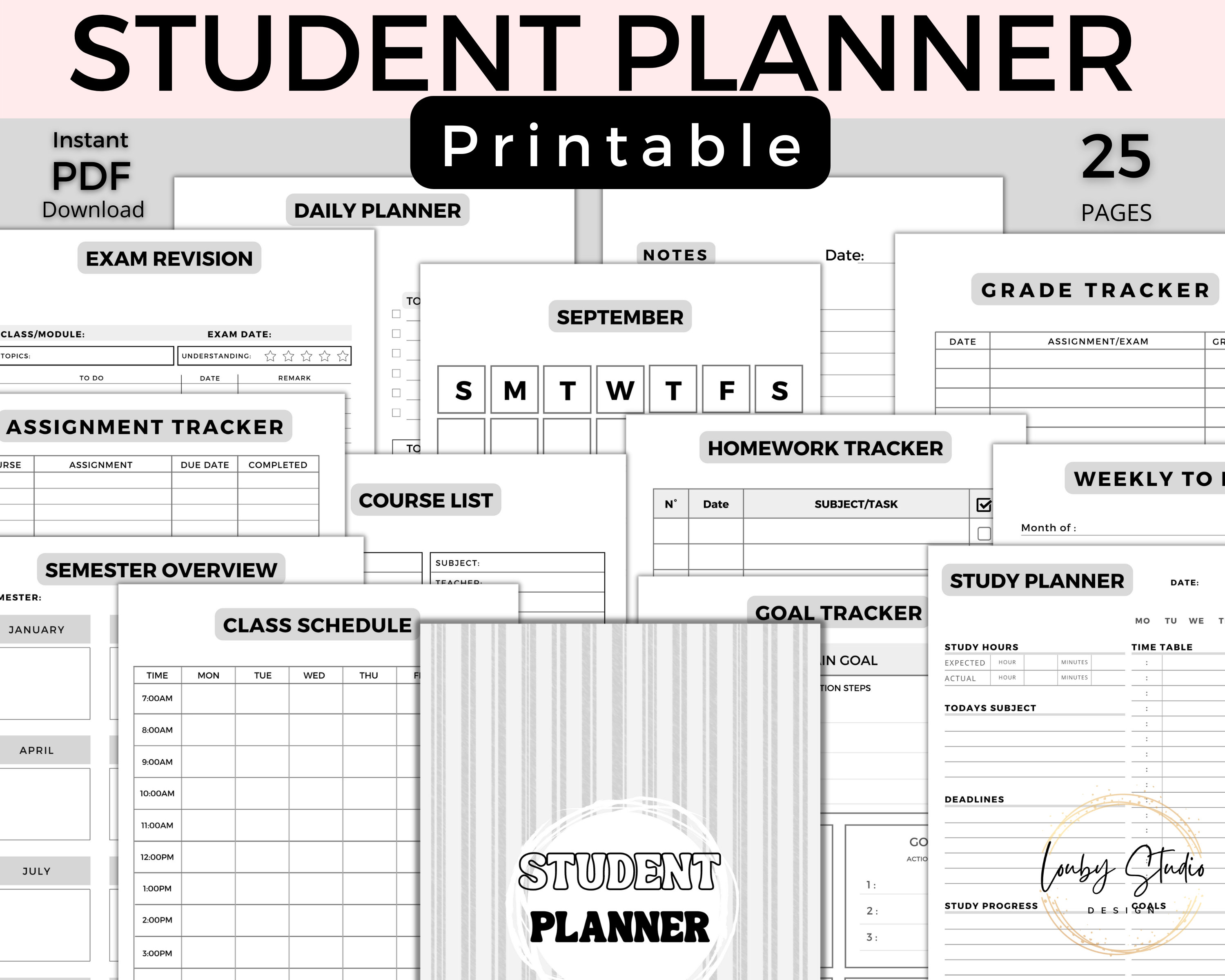 Student Planner Printable, Academic Planner Printable, College Student ...