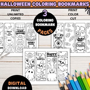 Printable Halloween Coloring Bookmarks, Boo Basket Halloween Spooky ...