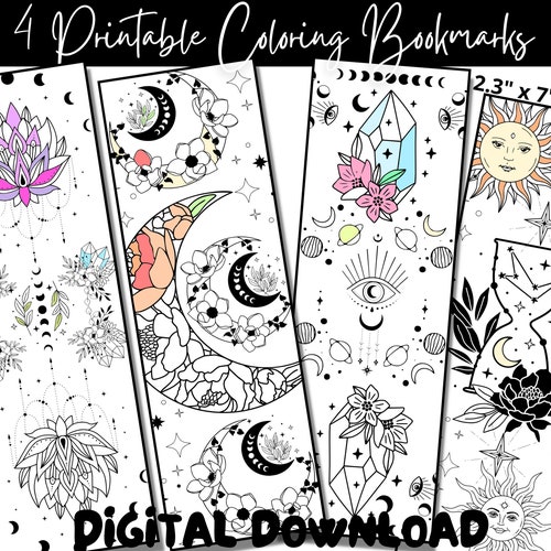 Printable Coloring Bookmarks Digital Book Marks Cute - Etsy