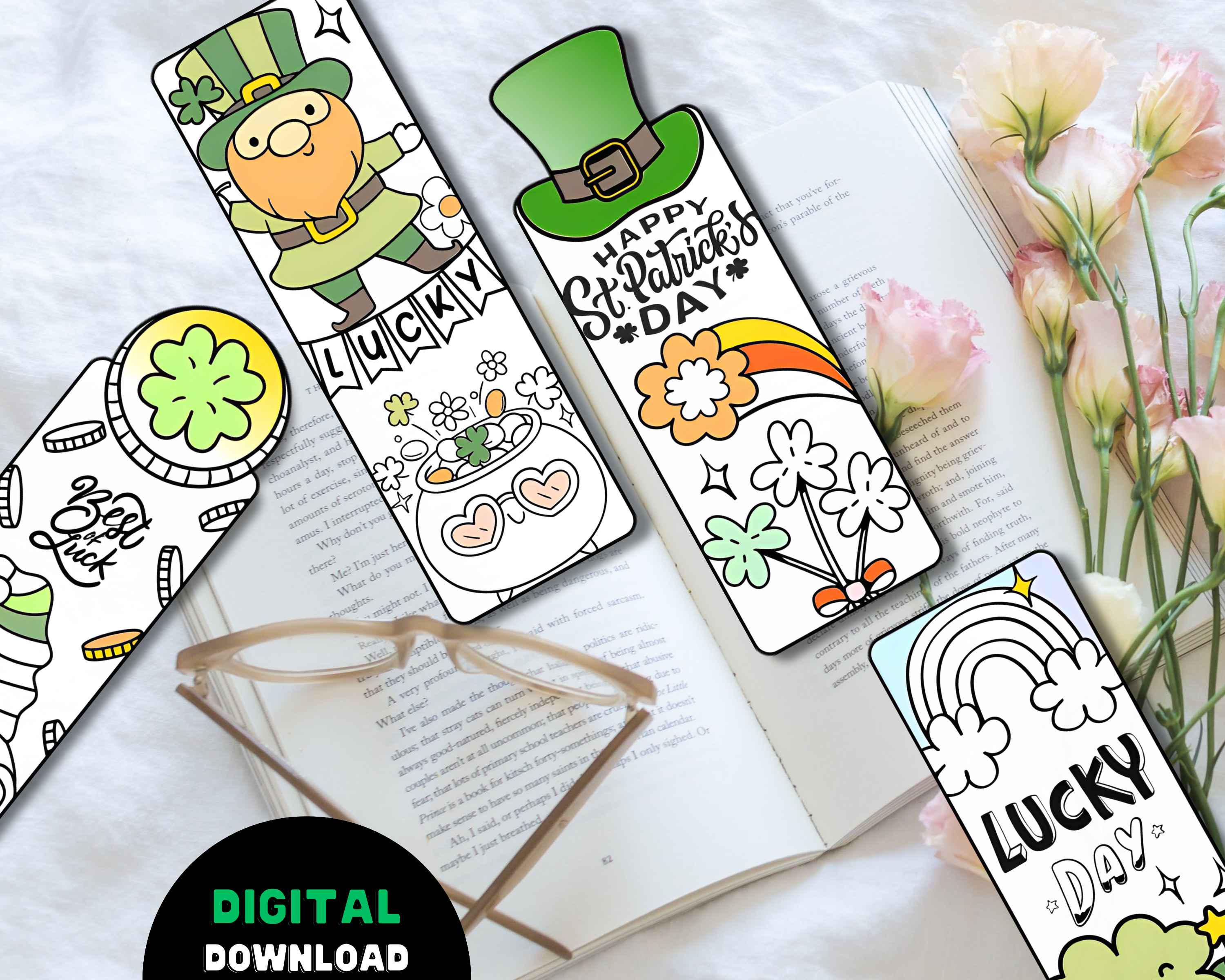 St Patricks Day Coloring Pages Cute Bookmarks Coloring for Kids ...