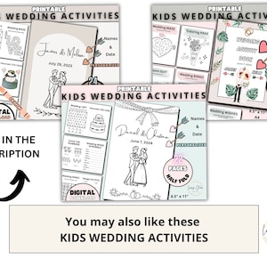 Kids Wedding Activity Book, Printable Wedding Coloring Pages, Children ...