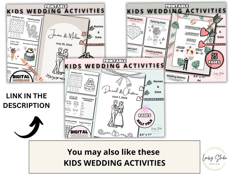 Kids Wedding Activity Book, Printable Wedding Coloring Pages, Children ...