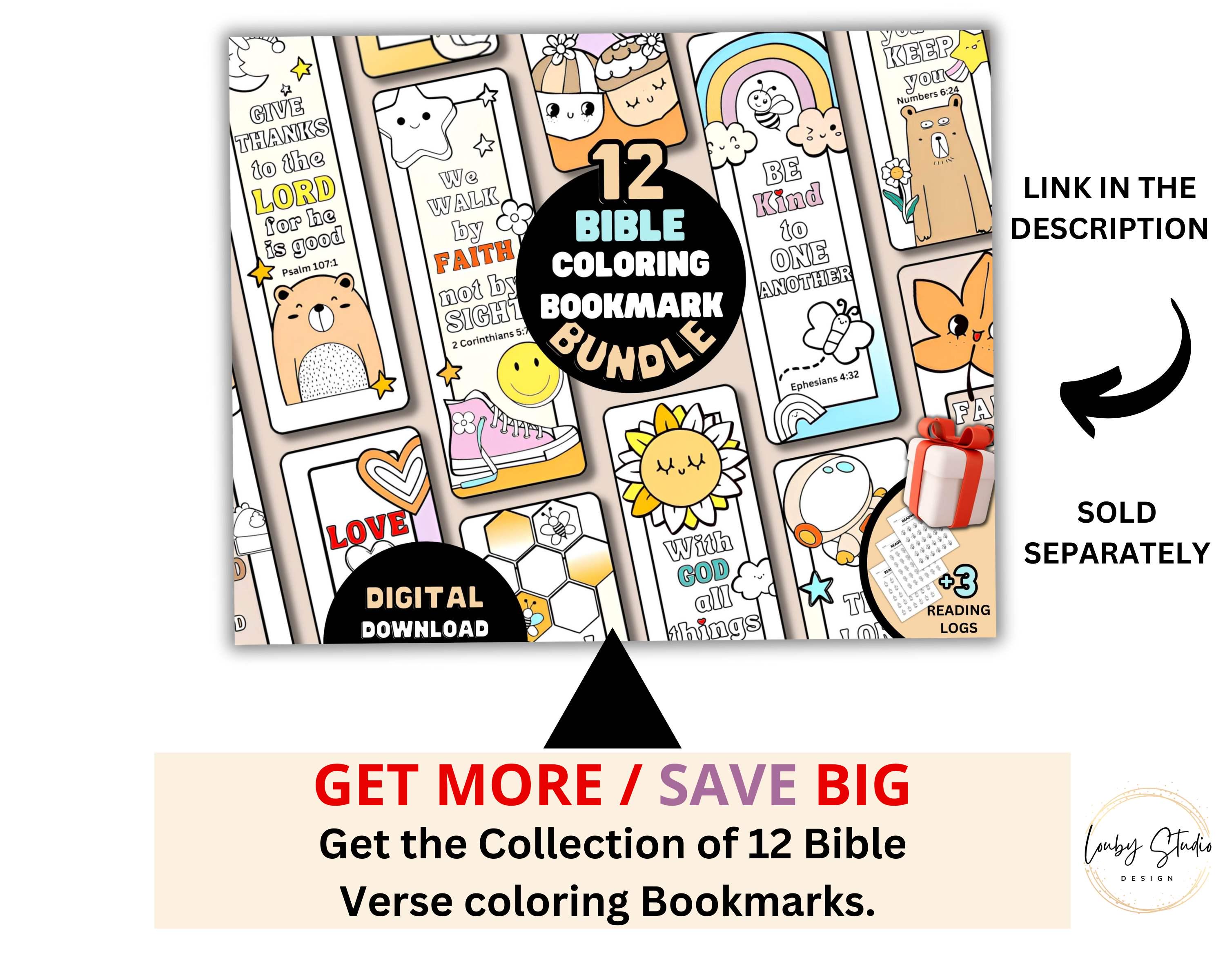 Bible Verse Coloring Bookmarks, Fall Sunday School Craft, Scripture ...