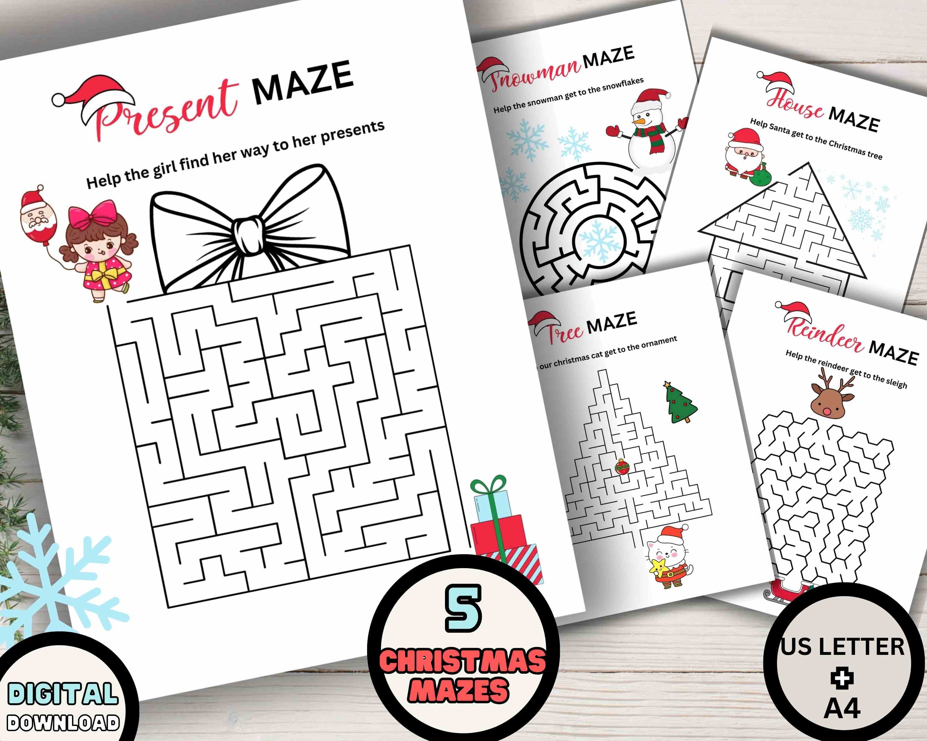 Printable Christmas Activities Kids Activity Book, Classroom Christmas ...