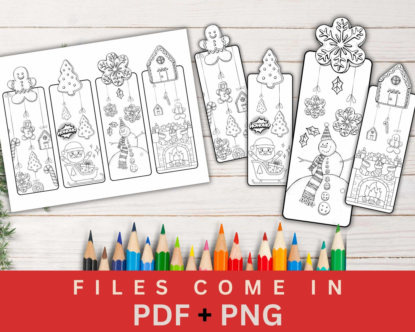 Printable Christmas Coloring Bookmarks, Kids Christmas Activity ...