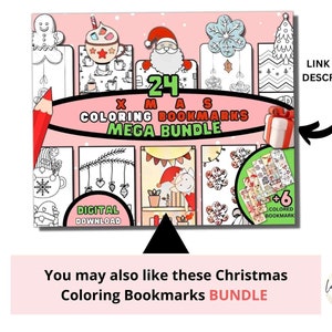 Printable Christmas Coloring Bookmarks BUNDLE, Kids Christmas Coloring ...