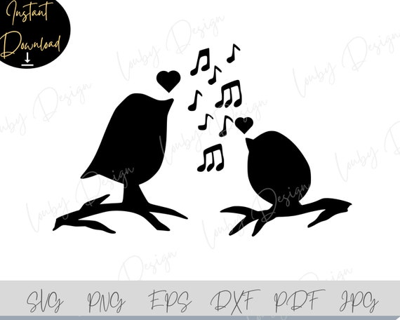 Singing Birds SVG Bird Song Svg Cricut Silhouette Birdie - Etsy Denmark