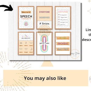 Speech Therapy Decor, Boho Speech Room Sign Poster, Speech Therapist ...