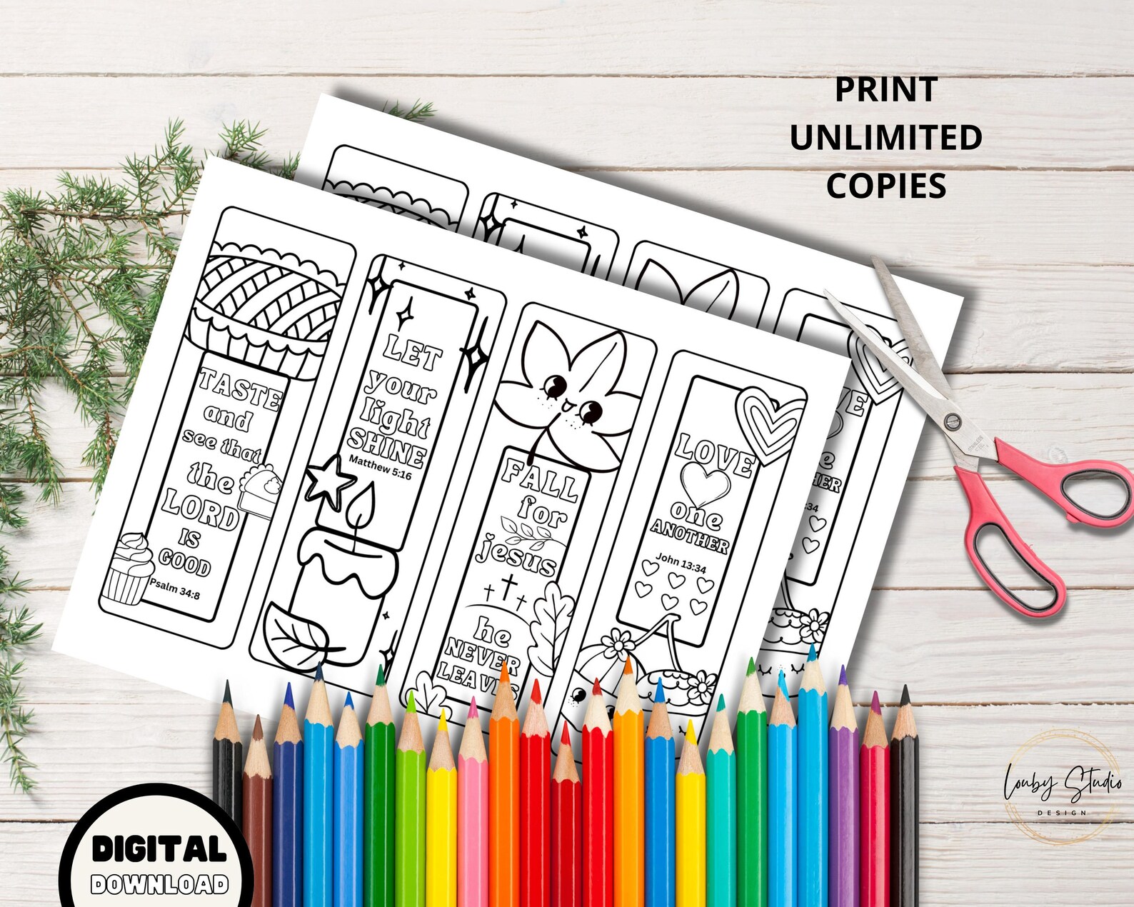 Bible Verse Coloring Bookmarks, Fall Sunday School Craft, Scripture ...