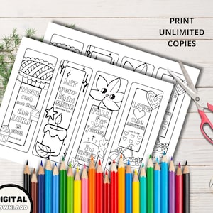 Bible Verse Coloring Bookmarks, Fall Sunday School Craft, Scripture ...
