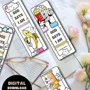 Christian Affirmations Coloring Bookmarks for Kids God Says I Am Bible ...
