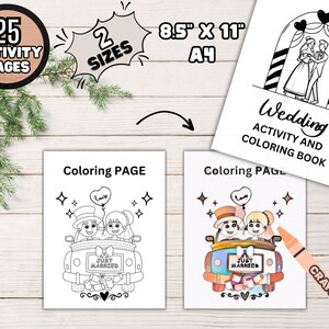 Kids Wedding Activity Book: 25 Coloring Pages & Games (digital Download ...