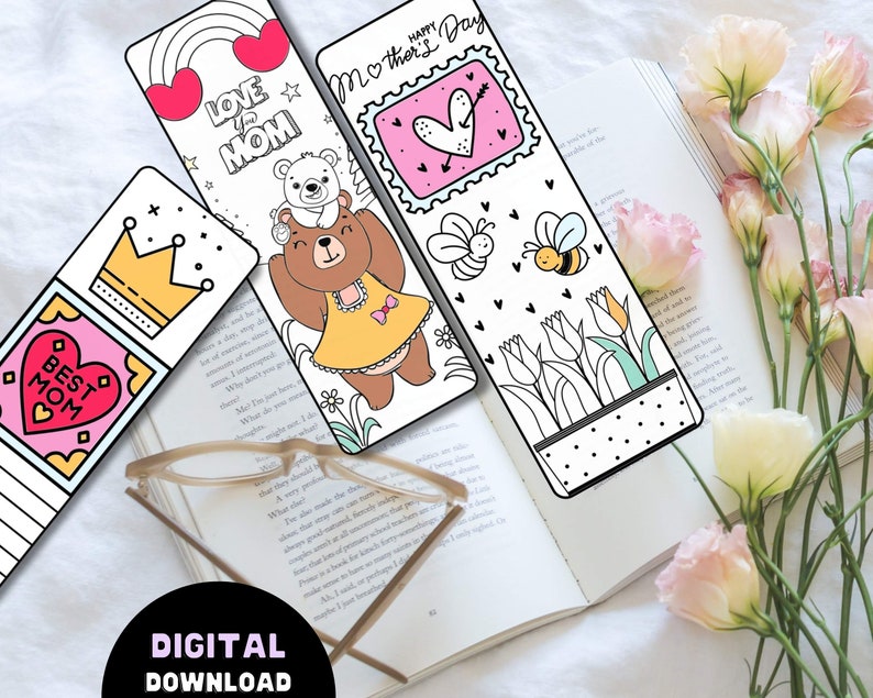 Printable Mothers Day Coloring Pages Bookmarks, Happy Mother Day ...