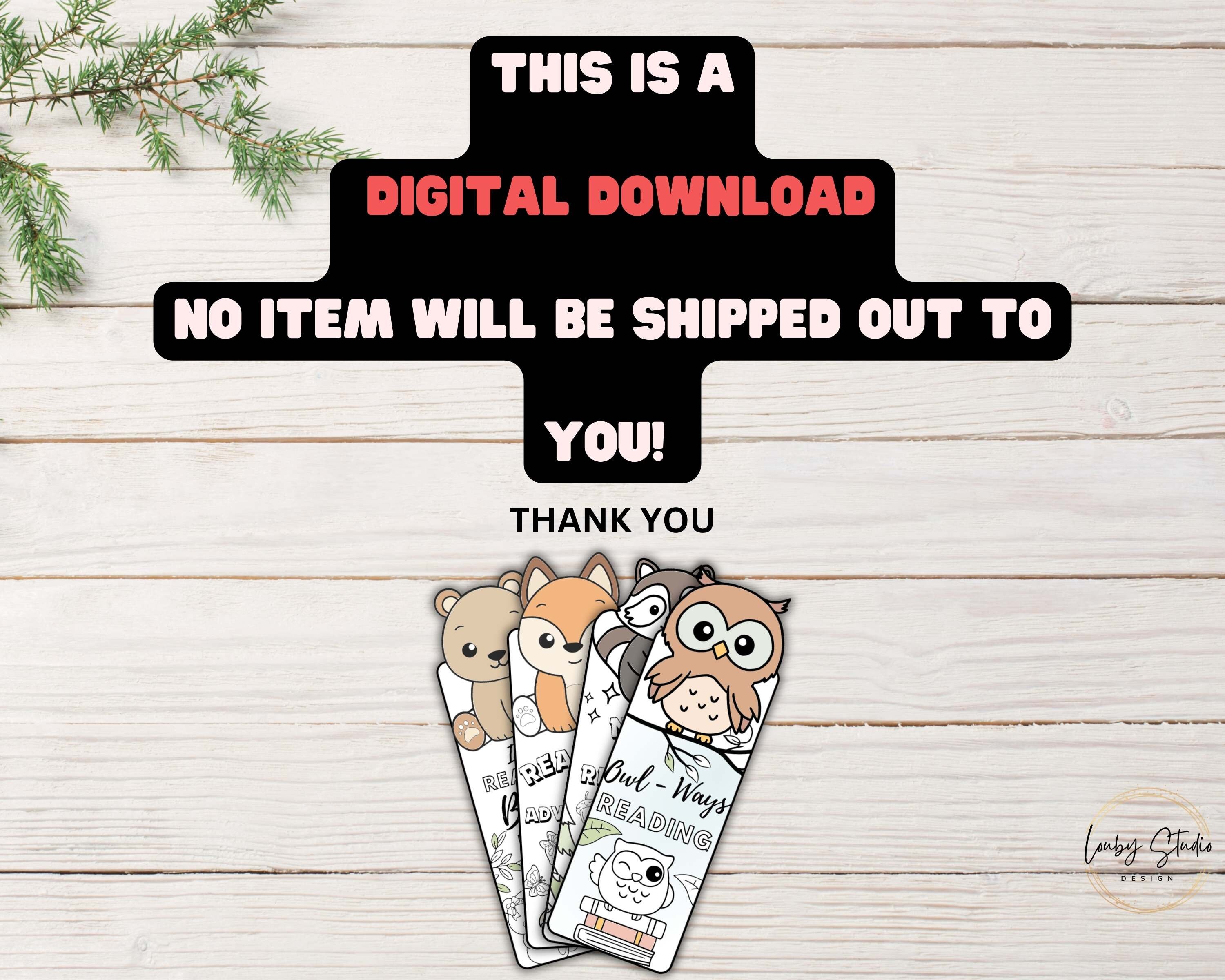 Woodland Animals Coloring Bookmarks Page Printable Coloring - Etsy