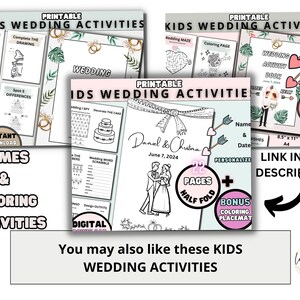 Kids Wedding Activity Book, Printable Wedding Coloring Book Pages ...