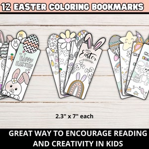 Easter Coloring Bookmarks BUNDLE, Printable Easter Eggs Coloring Pages ...