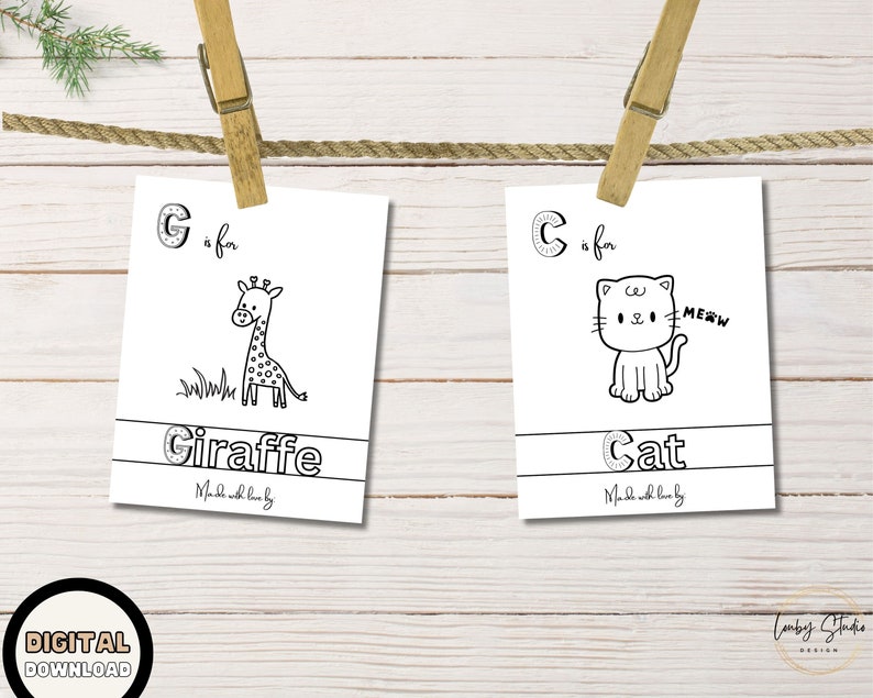 Baby Alphabet Book, Printable Baby Shower Abc Book, Animal Alphabet ...