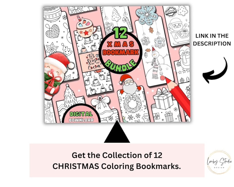 Printable Christmas Coloring Bookmarks, Kids Christmas Activity ...