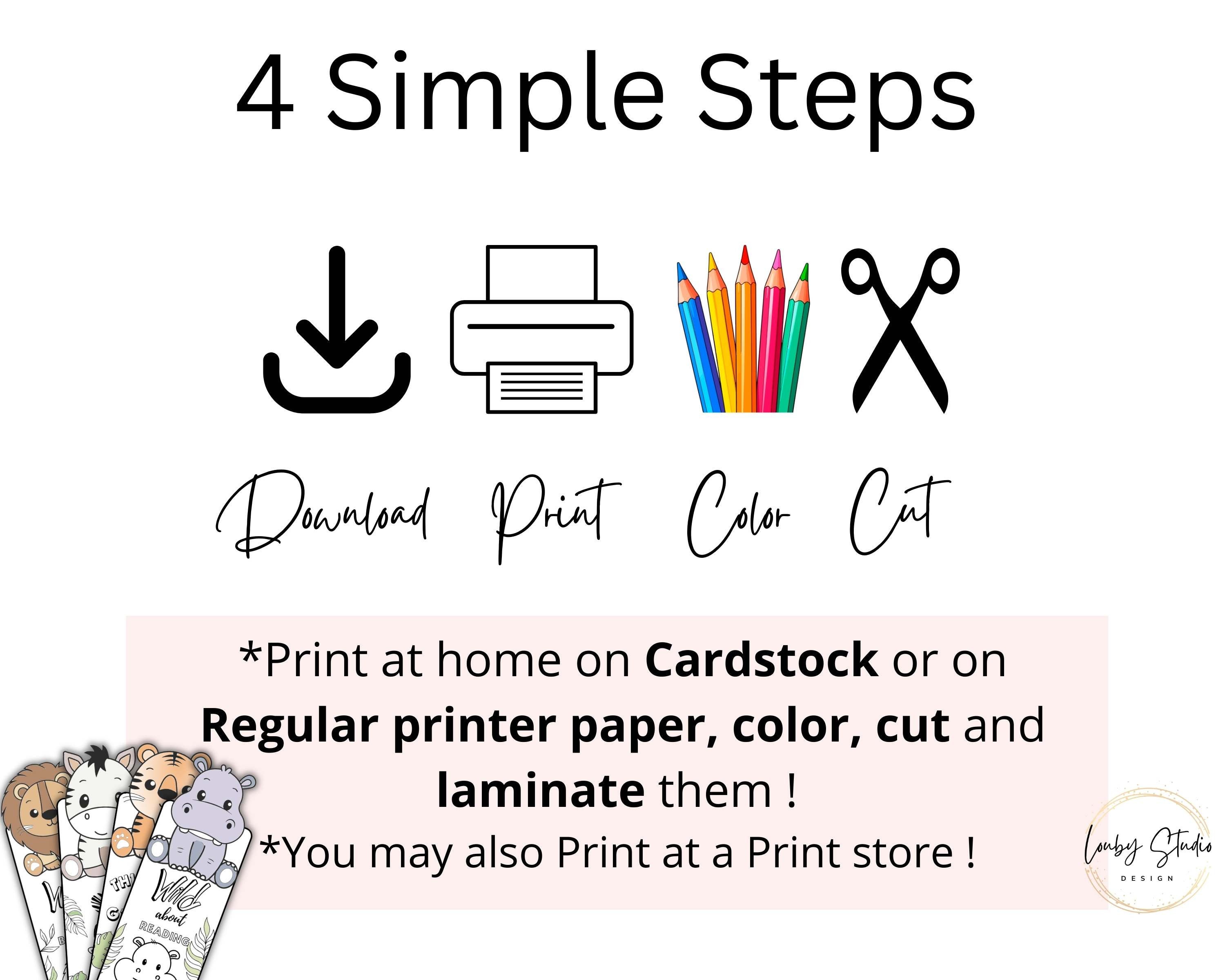 Safari Animals Printable Coloring Bookmarks, Coloring Page Book Marks ...