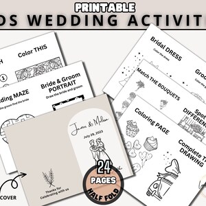 Kids Wedding Activity Book, Printable Wedding Coloring Book Pages ...