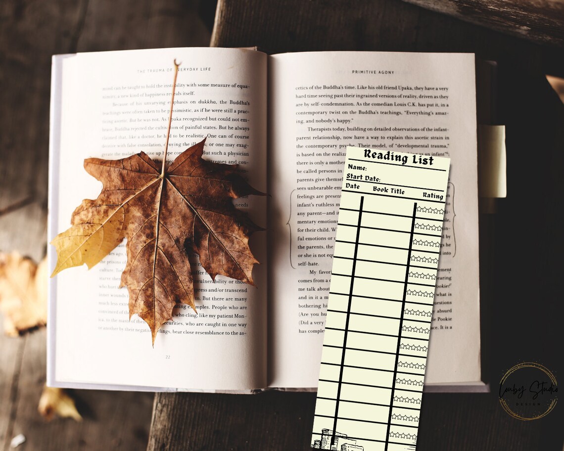 Printable Reading List Bookmark Printable Book Mark Tracker - Etsy Canada