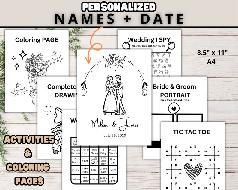 Kids Wedding Activity Book Printable Wedding Coloring Pages - Etsy